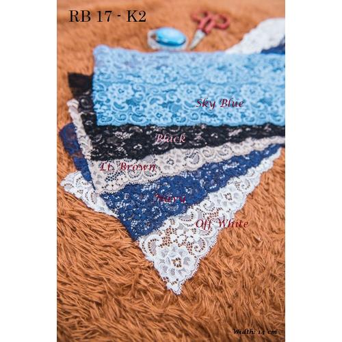 Jual RENDA RB-17/K-2 PUTIH/ BIRU TUA / COKLAT MUDA/ HITAM/ BIRU MUDA 14 ...