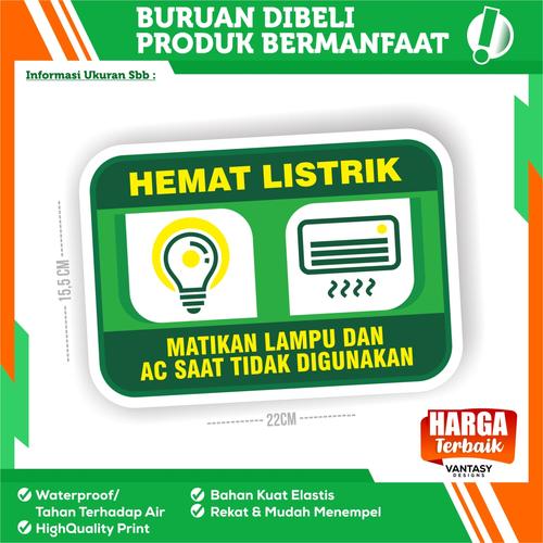 Jual Stiker Vynil Hemat Listrik Matikan Lampu dan AC Apabila tdak ...