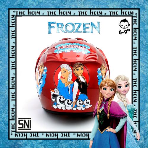 Jual HELM JUNIOR CEWE SNI Karakter Frozen | Cantik Elsa Anna Disney ...