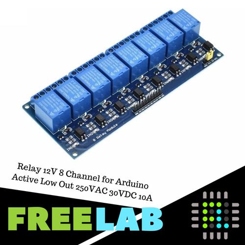 Jual Relay 12V 8 Channel for Arduino Active Low Out 250VAC 30VDC 10A ...