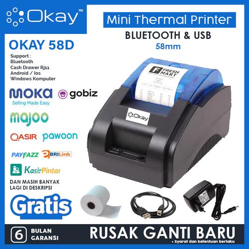 Promo PRINTER BLUETOOTH KASIR / PPOB POS THERMAL 58MM OK-58D - OK-58D ...