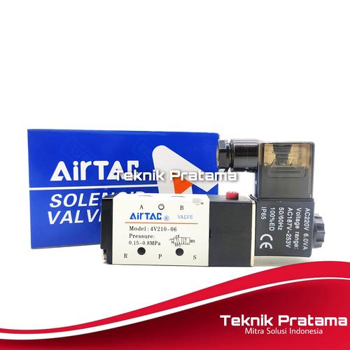 Jual Solenoid Valve 4v210 06 / 4v210-06 Airtac 110 v ac / 12v DC ...
