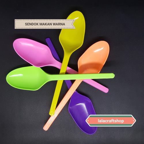 Jual SENDOK MAKAN BESAR PLASTIK WARNA FOOD GRADE/SENDOK MAKAN WARNA ...