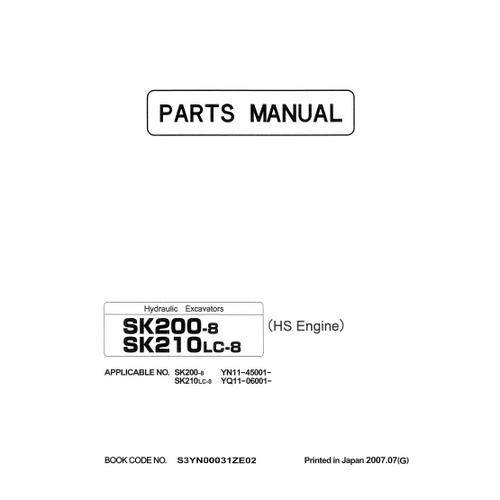 Jual Parts Catalog Kobelco SK200-8, SK200LC-8 versi pdf - Kota Surabaya ...