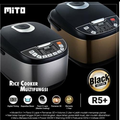 Jual MITO Digital Rice Cooker R5+ Black Edition Gold - silver - Kota ...