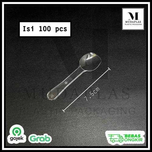 Jual Sendok Jelly Plastik Bening Isi 100 pcs / Sendok Puding / Es Krim ...