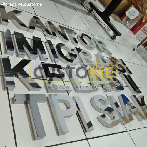 Jual Custom Huruf Timbul Letter 3D Full Stainless steel stenlis Medan ...