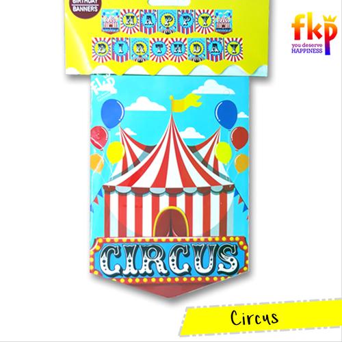 Jual Banner HBD Circus / Bunting Flag Happy Birthday Circus Festival ...