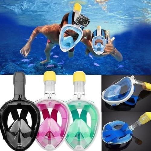 Promo Snorkle Snorkel Full Face Snorkeling Diving Mask Easy Breath ...