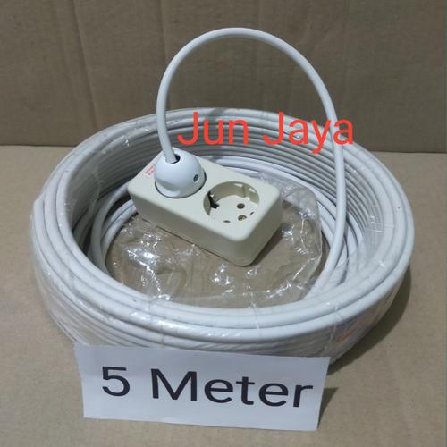 Jual Stop Kontak Jadi Rakitan Kabel 5 Meter + Terminal Uticon 2 Lubang ...