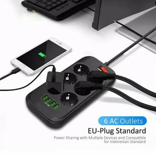 Jual USB Multiple Outlet Electronic Power Strip Charging Device - Promo ...