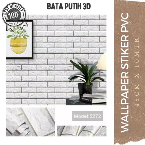 Jual BATA BLOCK WHITE 3D 45cm x 10 Mtr | Wallpaper Sticker - Jakarta ...