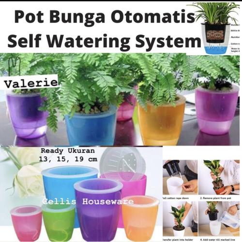 Jual Pot bunga Otomatis 15 cm / self Watering flower pot/ pot bunga ...