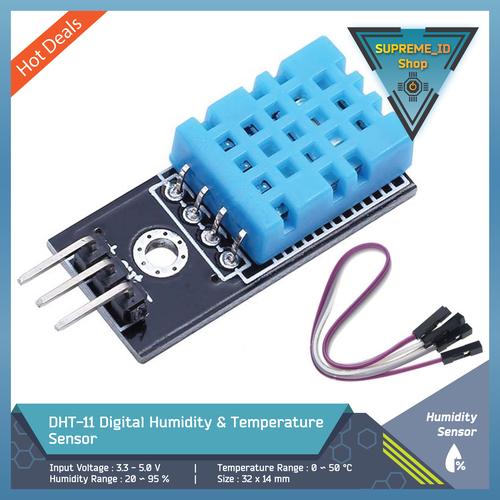 Jual DHT11 DHT-11 Digital Humidity & Temperature Sensor Module + Cable ...