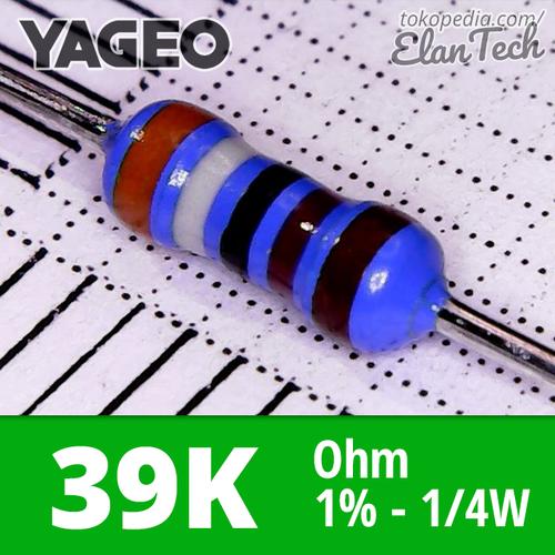 Jual Resistor Yageo 39k 1/4W 1% 0.25W 1/4 W 39 Kilo Ohm ElanTech ...