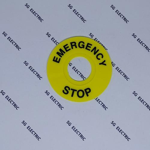 Jual Emergency Stop Name Plate 60mm - Kota Surabaya - SG Electric ...