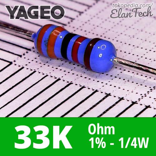 Jual Resistor Yageo 33k 1/4W 1% 0.25W 1/4 W 33 Kilo Ohm ElanTech ...