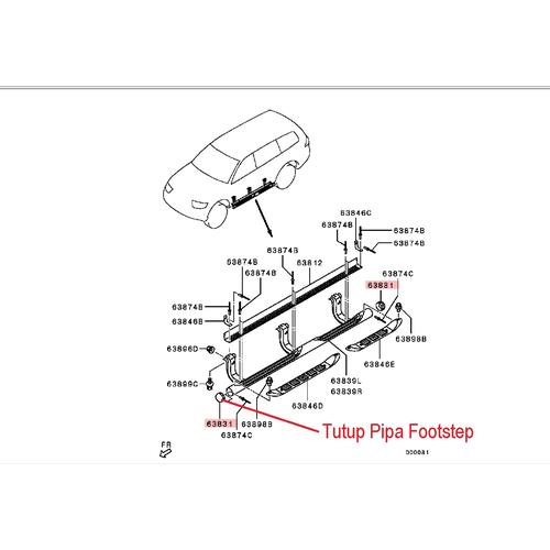 Jual Tutup Pipa Footstep Mitsubishi Pajero 2009 - 2015 MR574857 ...