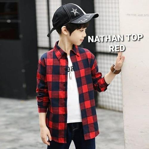 Jual MILANBERRY NATHAN TOP RED kemeja anak laki atasan kaos formal ...