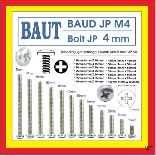Jual BAUD BAUT JP M4 STAINLESS 10 15 20 25 30 35 40 45 50 60 70 80mm ...