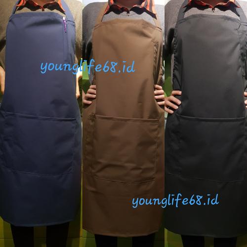 Jual apron masak waterproof premium / apron barista / celemek masak ...
