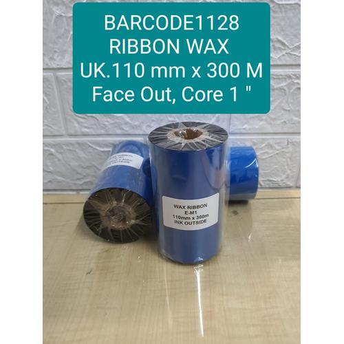 Jual CARBON RIBBON BARCODE WAX UKURAN 110MMX300M FACE OUT CORE 1 ...
