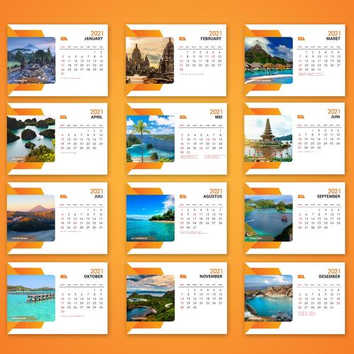 Jual Desain kalender meja 21x15cm landscape Wisata Indonesia - Kota ...