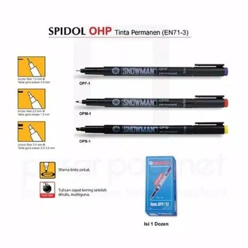 Jual Spidol Permanen OHP Snowman OPF OPM - OPM HITAM - Kota Serang ...