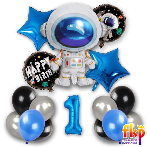 Jual Paket Dekorasi Ultah Astronot 3/ Dekor HBD Balon Bintang Biru ...