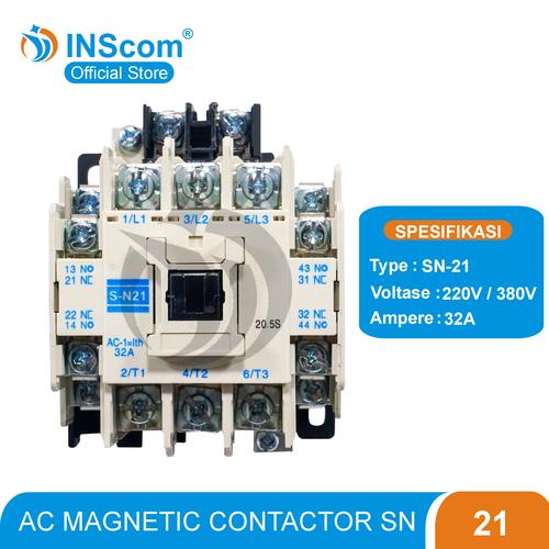 Jual MAGNETIC CONTACTOR SN-21 220V 380V INSCOM / AC KONTAKTOR SN 21 ...