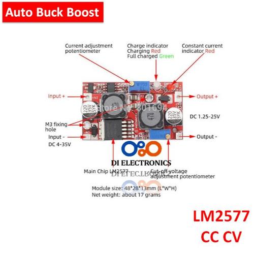 Jual LM2577 Automatic Buck Boost Converter CC CV Adjustable DC Step Up ...