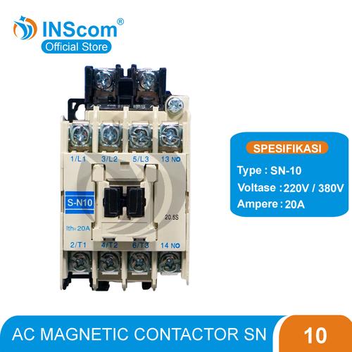 Jual MAGNETIC CONTACTOR SN-10 220V 380V INSCOM / AC KONTAKTOR SN 10 ...