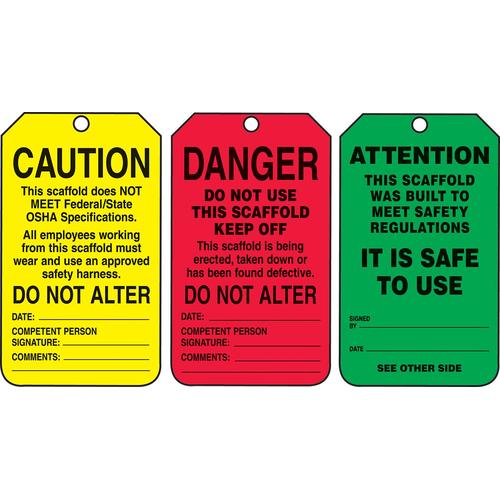 Jual Plastic Scaffold Status Tag, Legend"Danger/Caution/Attention ...