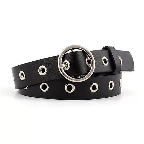 Jual Ikat Pinggang Double Eyes Punk Rock Gesper Kulit PU Sabuk Gothic ...