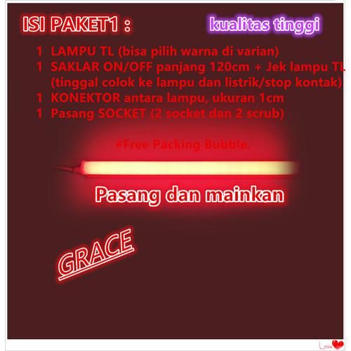 Jual Paket 1 Lampu TL T5 Bonus Saklar On Off Tinggal Pakai T5 LED NEON ...