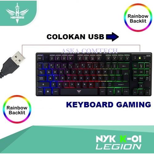 Jual Keyboard Gaming NYK K01 TKL BACKLIGH Mini gaming keyboard ...