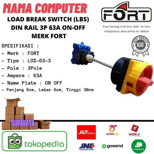Jual LBS LGZ-63-3 3P 63A ON OFF Merk FORT Saklar Manual Putar Din-Rail ...