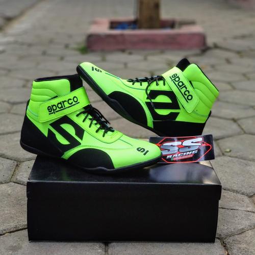 Jual sepatu drag bike race touring cornering gokart hitam abu suede ...