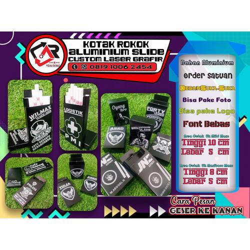 Jual Kotak Rokok Custom Laser grafir cetak logo dan nama Aluminium ...