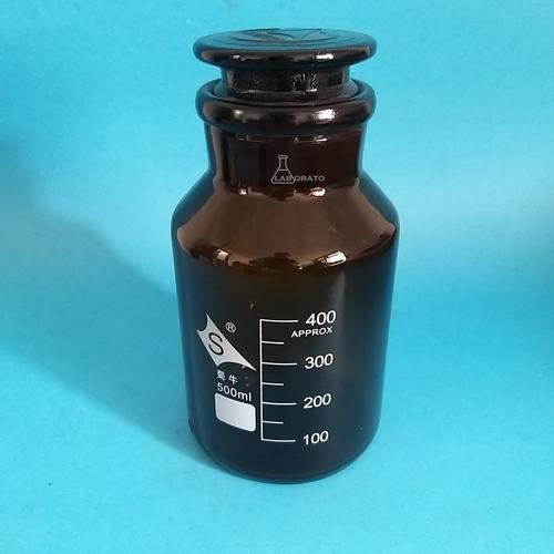 Jual BOTOL REAGEN 500ml COKLAT MULUT BESAR REAGENT BOTTLE BROWN 500 ml ...