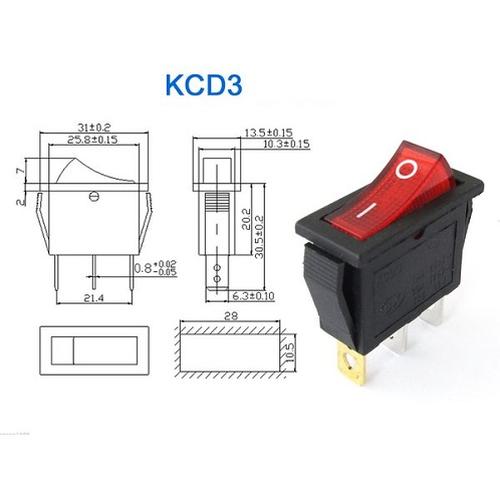 Jual Medium Size Single Pole Rocker Swith 3pin On - Off With Lamp ...