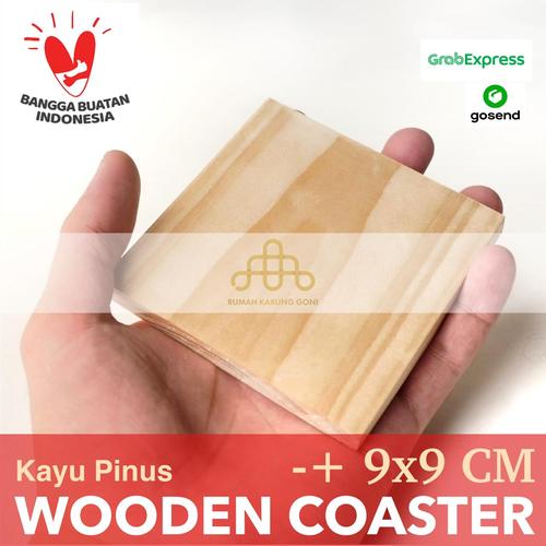 Jual Wooden Coaster 9 CM - Tatakan Gelas Kayu Jati Belanda - Pine Tree ...