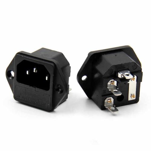 Jual AC 250V 15A IEC320 C14 Male Power Cord Inlet Socket with Fuse ...