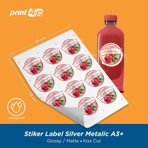Jual Cetak Stiker Label Metalic Silver/Gold A3+ Kiss Cut - Silver ...