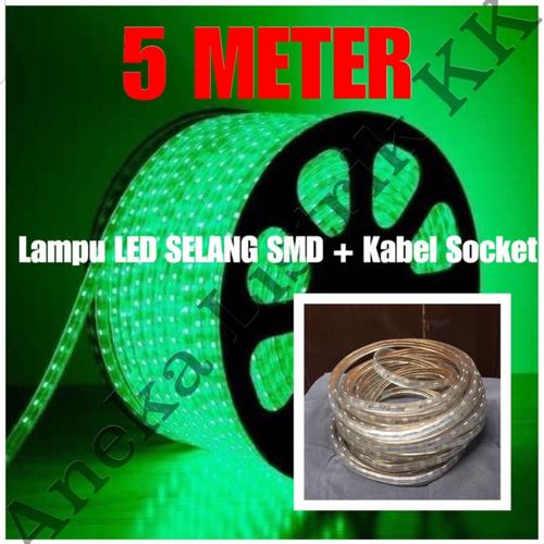 Jual Lampu LED STRIP ROL SELANG SMD 5050 220V OUTDOOR HIJAU 5M 5 M ...