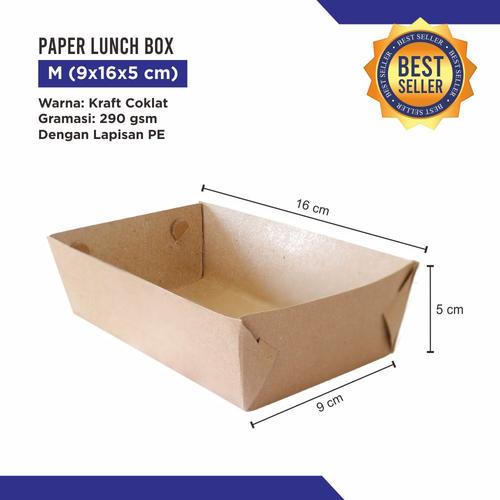 Jual Kotak Makanan / Kotak Nasi Kertas (Paper Lunch Box) TRAY 02 K2 Uk ...