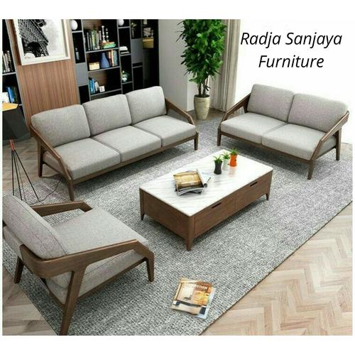 Jual Satu Set Kursi Tamu Sofa Minimalis Modern unik Jati Solid - Kab ...