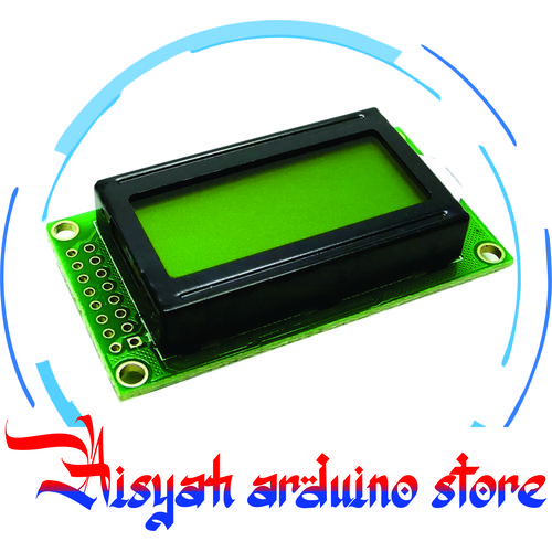Jual character LCD 8X2 2x8 0802 GREEN COLOR warna hijau backlight ...