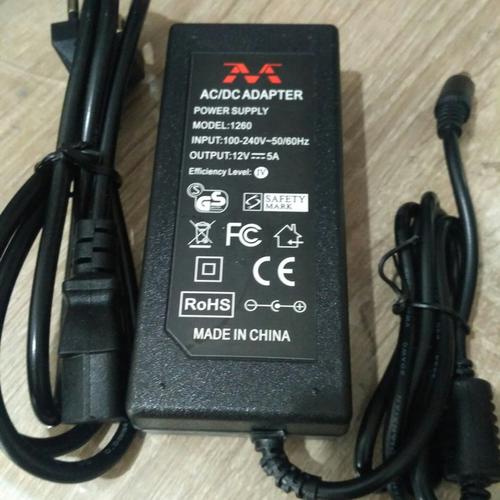 Jual adaptor 12V 5A cctv lampu led strip-power supply pompa dc - Kota ...