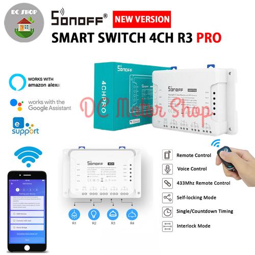 Jual Sonoff 4CH PRO R2 - 4 Channel Din Rail WiFi - RF 433Mhz Switch ...